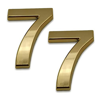 2 Pcs 4 Inch House Numbers 7 Self-Stick Gold Address Sign Number ...