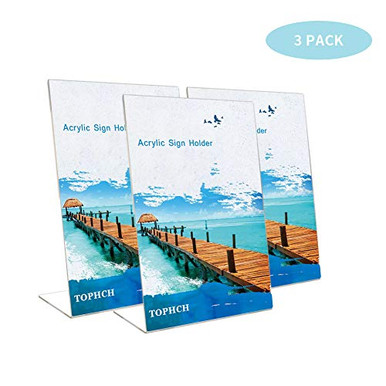 TOPHCH Acrylic Sign Holder - 8 5 x 11 inches Slant Back Designed ...