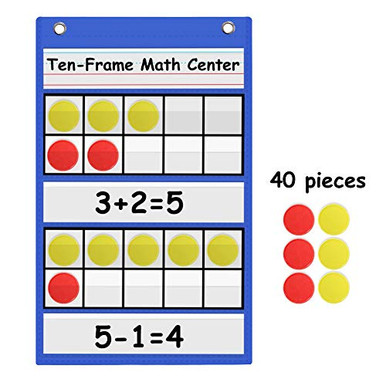 Godery Ten-Frame Set Pocket Chart for Classroom and Homeschooling Math ...
