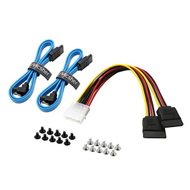 20" Inch 6Gbps SATA 3 Data Cable SATA Power Splitter Cord Mounting ...