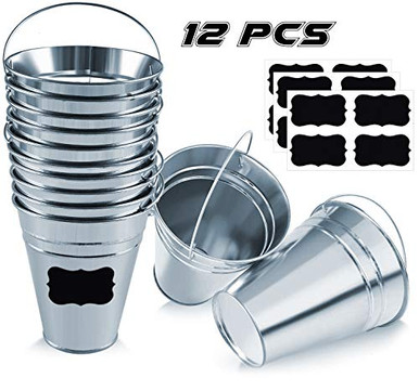 Galvanized Metal Buckets Party Decoration Metal Bucket with Chalkboard ...