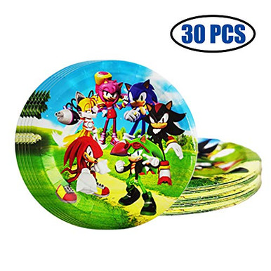 Sonic the Hedgehog Party Plates 30 pcs 7 Inch Cake paper Plates ...