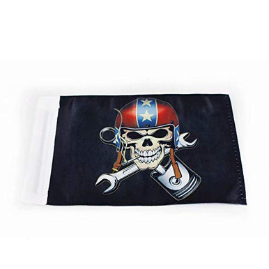 Motorcycle Flag The Jolly Roger Pirate 5 5 X 9 Inches with 3 8" Sleeve ...