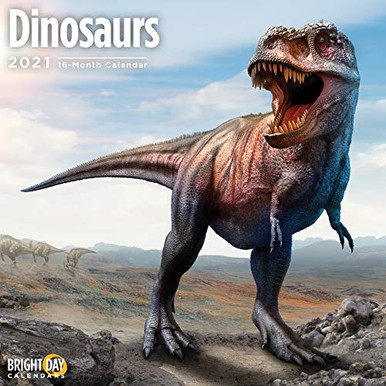 2021 Dinosaurs Wall Calendar by Bright Day 12 x 12 Inch T Rex Kids and ...
