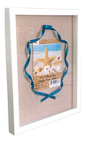 12x15" White Display Shadow Box Frame w Linen Background - Ready To ...