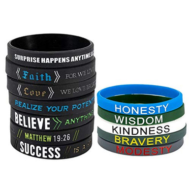 Cosweet 12 Pcs Motivational Silicone Wristbands with Inspirational ...