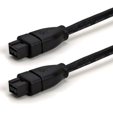 3ft 9 pin Male to 9 pin Male Black Firewire 800/800 Cable for IEEE 1394 ...
