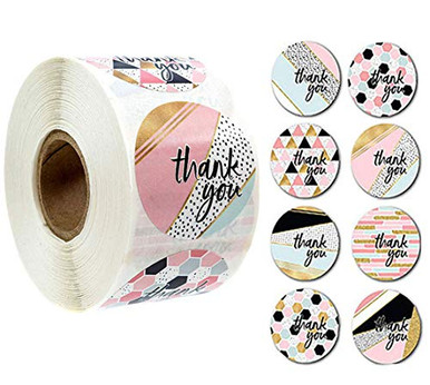 8 Design 500 Labels Thank You Stickers Labels Roll Thank You Stamp for ...