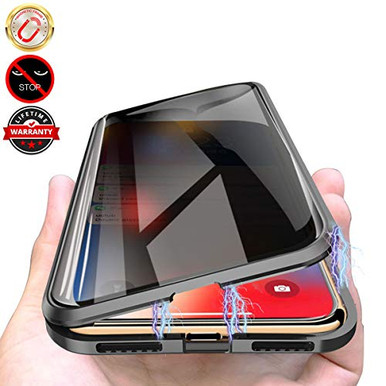 LISADE Privacy Magnetic Case for iPhone X XS Anti Peeping Clear Double ...