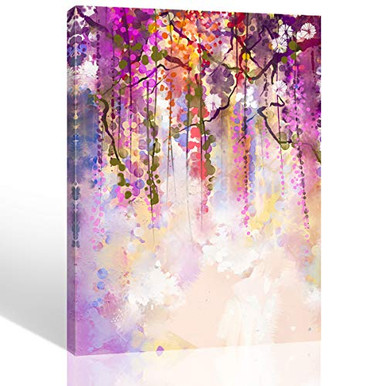 Mon Art-Pink Grape Vine Canvas Print Watercolor Violet Flower Picture ...