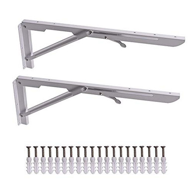 Ewead 1Pair 18-inch Release Catch Support Bench Table Folding Shelf ...