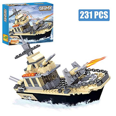 BRICK STORY Military Coast Guard Battleship Building Toy Navy Warship ...