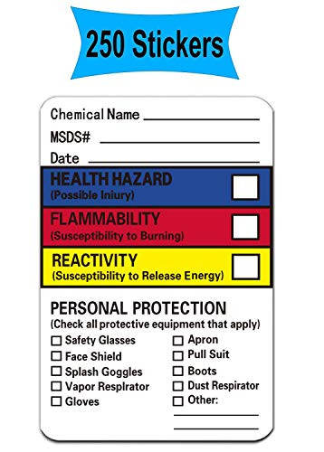 SDS Stickers MSDS Stickers for Chemical Safty Data 2 X 3 Inches ...