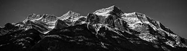 Posterazzi Moonlit mountain and stars Mount Rundle Bow Valley Banff ...