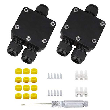 Junction Box Outdoor Waterproof IP68 2 Pcs Small 3-Way Plug Line ...