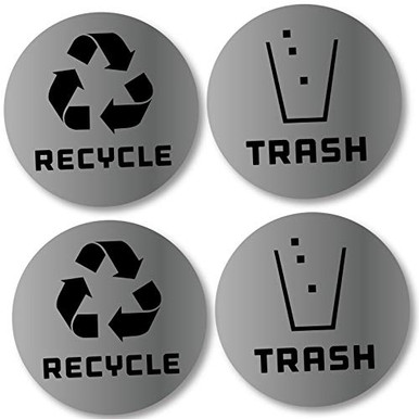 4 Pack 6in x 6in Recycle Logo and Trash can Sticker to Organize Your ...