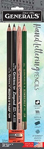 General Pencil PL-4BP Hand Lettering Pencil Set, Multicolor ...