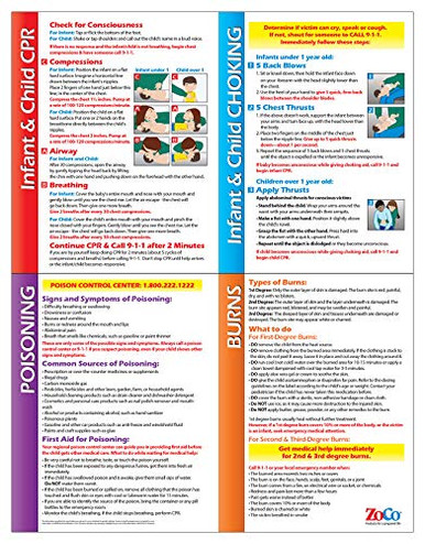 Safety Magnets Child Infant CPR Poster - Choking Poster - Poison and ...