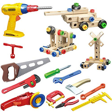 Gifts2U Toy Tool Set 86pcs Realistic Pretend Construction Toy Include ...