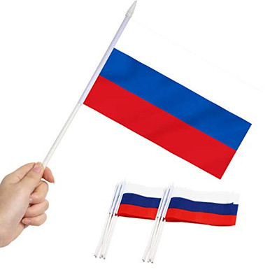 Anley Russia Mini Flag 12 Pack - Hand Held Small Miniature Russian ...