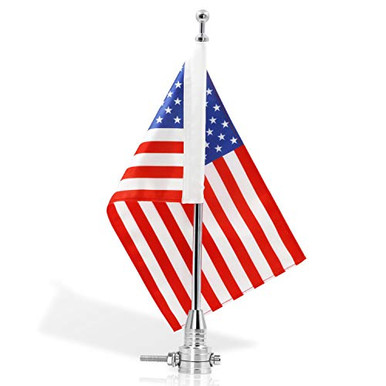 Anley Motorcycle Flagpole Mount and American Flag - 7" x 10" Premium ...