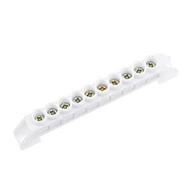 uxcell 10 Positions Copper Screw Terminal Block Barrier Strip Connector ...