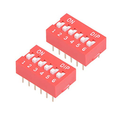 uxcell 2 Pcs Red DIP Switch Horizontal 1-6 Positions 2 54mm Pitch for ...