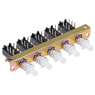 uxcell Interlock Push Button Switch Piano Type DPDT 6 Pin 5 Row ...