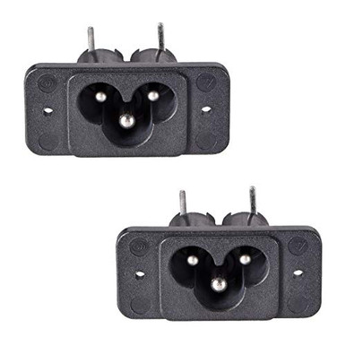 uxcell C6 Panel Mount Plug Adapter AC 250V 2.5A/5A 3 Pins IEC Inlet ...