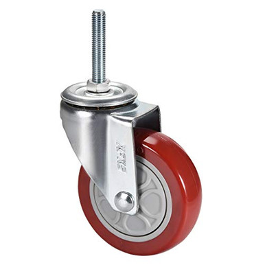 uxcell Swivel Caster Wheels PU Caster 4 Inch Dia Wheel M12 x 60mm ...
