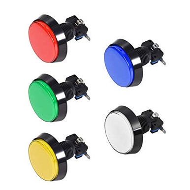 uxcell Game Push Button 60mm Round 12V LED Illuminated Push Button Switch with Micro Switch for ...