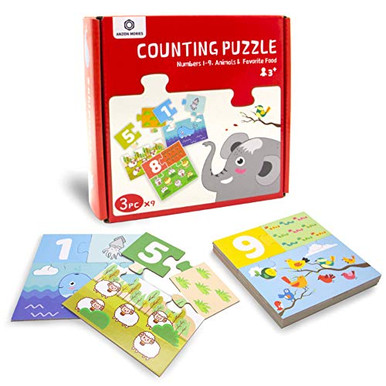 ANZON MORIES Animal Counting Puzzle Include Numbers 1-9 Animals and ...