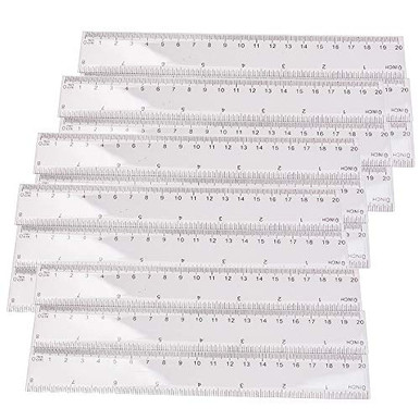 Chris W 20 Pack Clear Plastic Ruler 8 Inch Straight Ruler Flexible ...