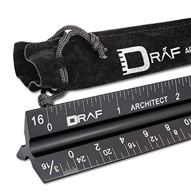 12-Inch Architectural Scale Ruler Imperial Laser-Etched Aluminum ...
