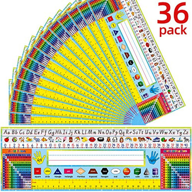 36 Pieces Desk Name Tags Plates for Classsroom Laminated Traditional ...