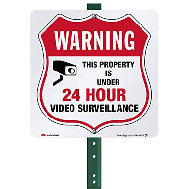 SmartSign Warning Property Under 24 Hour Video Surveillance Sign with ...