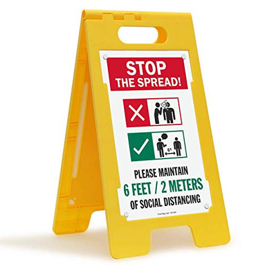 SmartSign Stop The Spread Please Maintain 6 Feet 2 Meters of Social ...