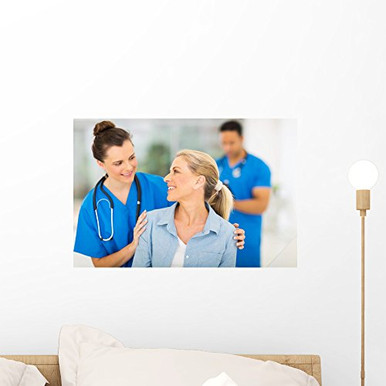 Wallmonkeys Nurse Talking to Senior Wall Mural Peel and Stick Graphic ...