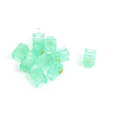 Uxcell 6P4C RJ11 Plug Telephone Cable Connector, 10 Pieces, Telephone ...
