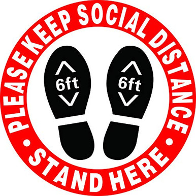 Maimoon Bazaar Extra Large 17" Social Distancing Floor Stickers Signs ...
