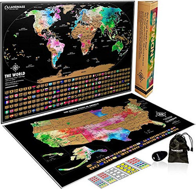 Landmass Scratch Off Map of The World Poster Scratch Off Map of The ...