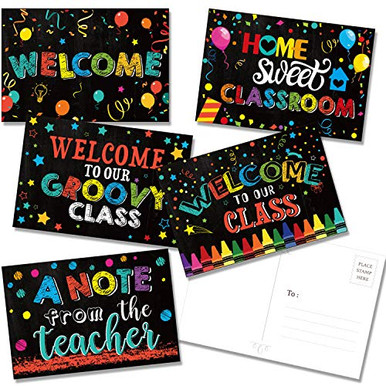 40 Pieces Chalkboard Welcome Postcards, Welcome to Our Class Theme ...