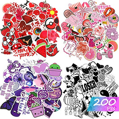 200 Pieces Mixed Stickers for Water Bottles VSCO Aesthetic Stickers ...