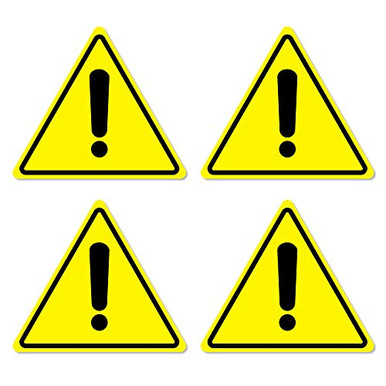 dealzEpic - Yellow Triangle Exclamation Mark Sign Stickers Self ...