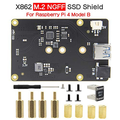 Geekworm Raspberry Pi 4 X862 M 2 NGFF SATA SSD Storage Expansion Board ...