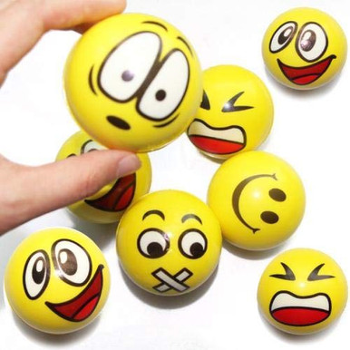 HappyLife Emoji Stress Balls 24pcs DIFFERENT PATTERNS EMOJI Stress ...