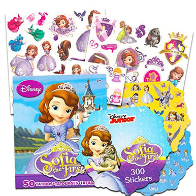 Disney Sofia The First Stickers & Tattoos Party Favor Set (200 Stickers ...