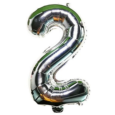 PASOCON Large Silver Number Balloons Party Supplies 40inch Digital Foil ...