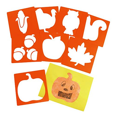 Colorations Fall Thanksgiving Stencils Set of 8 Learning Arts and ...