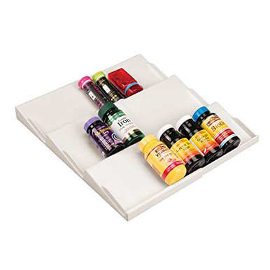 mDesign Plastic Adjustable Expandable Vitamin Rack Drawer Organizer ...